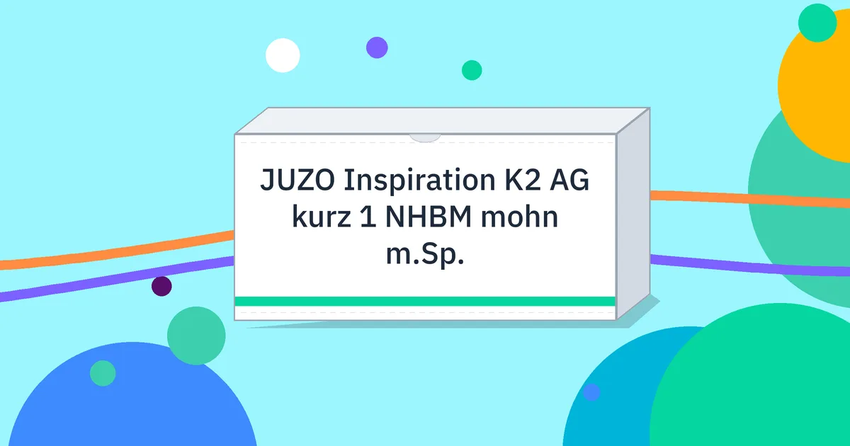 Symbolbild: Packung mit der Aufschrift JUZO Inspiration K2 AG kurz 1 NHBM mohn m.Sp. (PZN 14920460) – Verfügbarkeit und Bezug in Apotheken in Frankfurt am Main