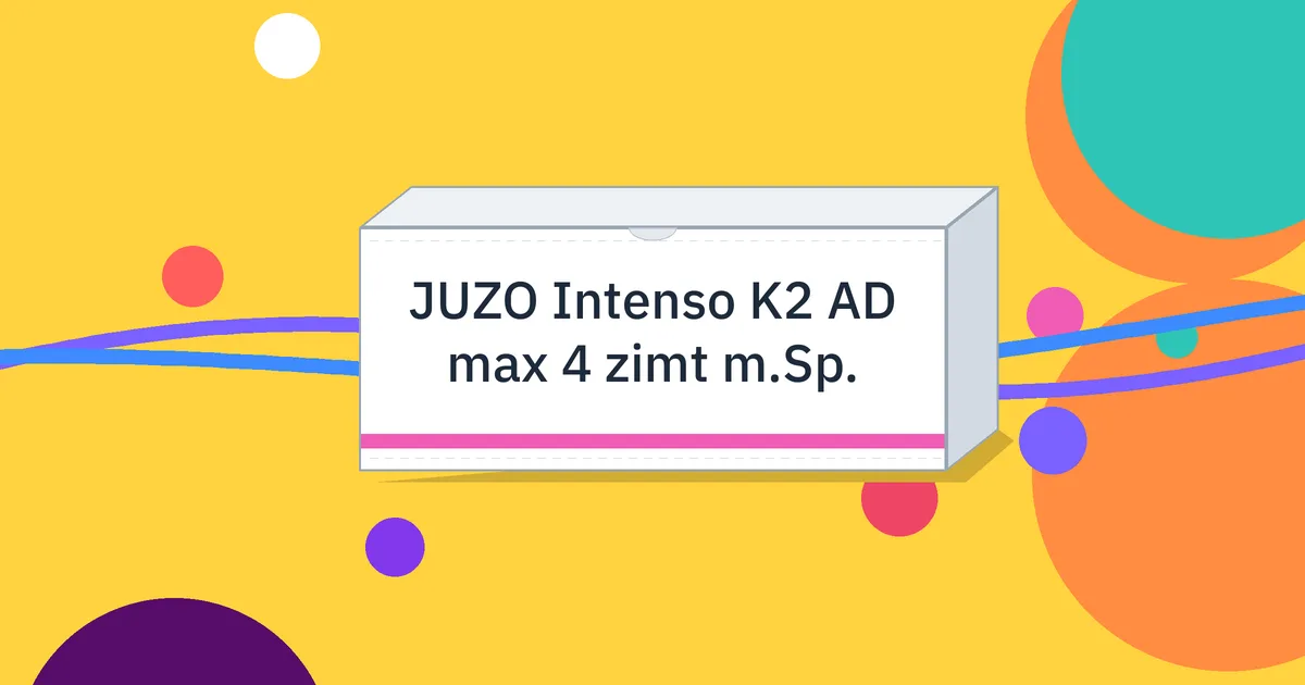 Symbolbild: Packung mit der Aufschrift JUZO Intenso K2 AD max 4 zimt m.Sp. (PZN 18609138) – Verfügbarkeit und Bezug in Apotheken in Frankfurt am Main