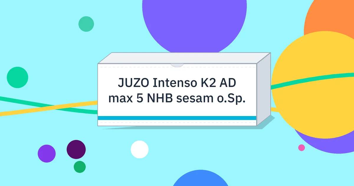 Symbolbild: Packung mit der Aufschrift JUZO Intenso K2 AD max 5 NHB sesam o.Sp. (PZN 18623279) – Verfügbarkeit und Bezug in Apotheken in Frankfurt am Main