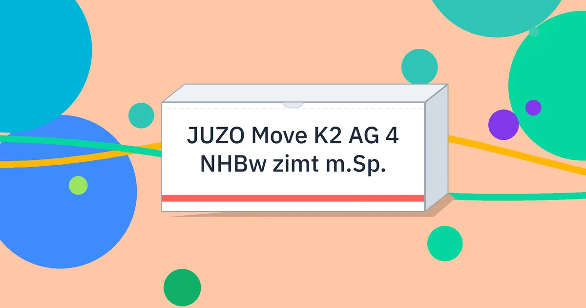 Symbolbild: Packung mit der Aufschrift JUZO Move K2 AG 4 NHBw zimt m.Sp. (PZN 18523106) – Verfügbarkeit und Bezug in Apotheken in Frankfurt am Main