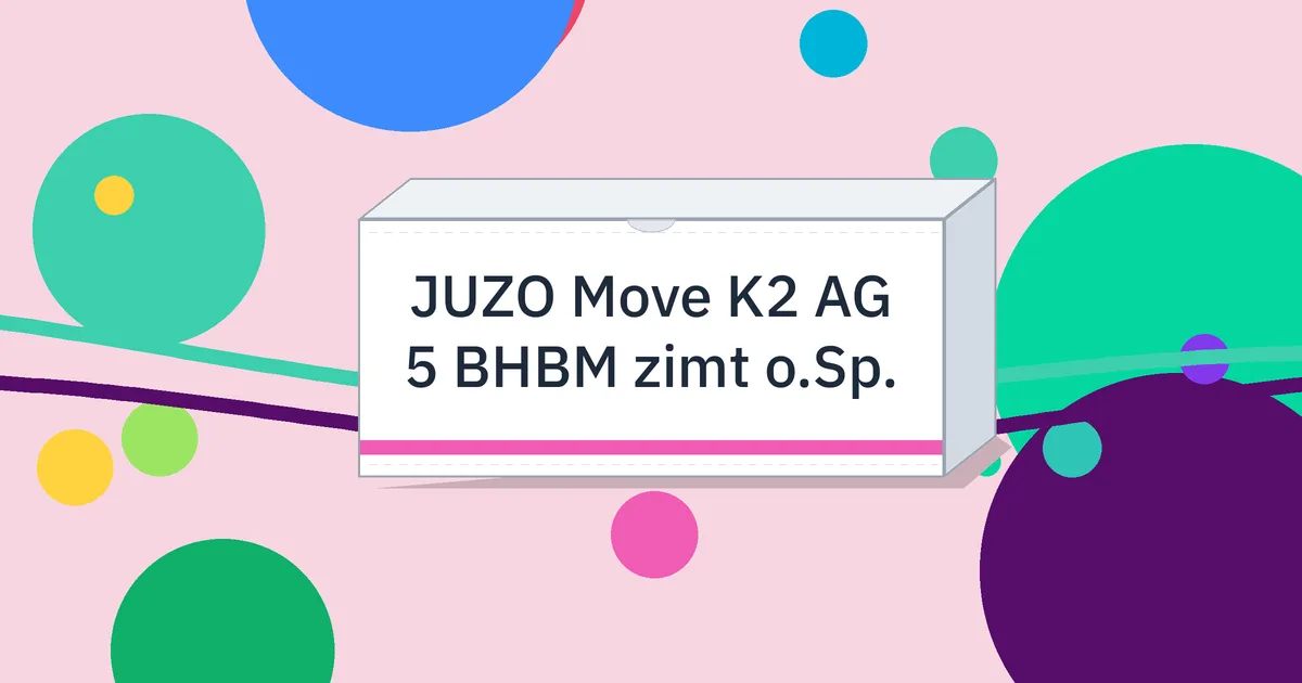 Symbolbild: Packung mit der Aufschrift JUZO Move K2 AG 5 BHBM zimt o.Sp. (PZN 18526636) – Verfügbarkeit und Bezug in Apotheken in Frankfurt am Main