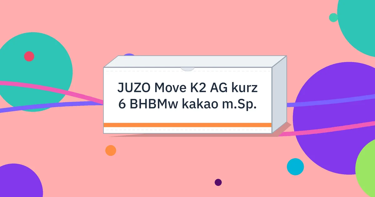 Symbolbild: Packung mit der Aufschrift JUZO Move K2 AG kurz 6 BHBMw kakao m.Sp. (PZN 18560538) – Verfügbarkeit und Bezug in Apotheken in Frankfurt am Main