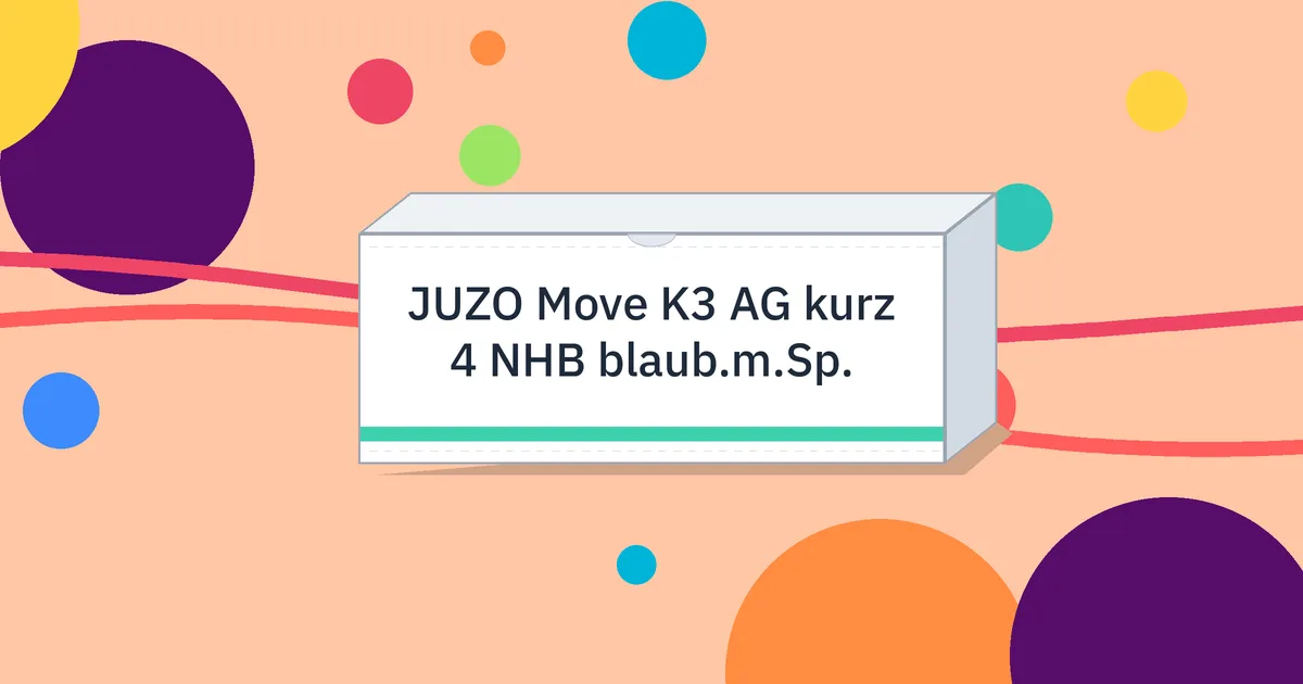 Symbolbild: Packung mit der Aufschrift JUZO Move K3 AG kurz 4 NHB blaub.m.Sp. (PZN 18590930) – Verfügbarkeit und Bezug in Apotheken in Frankfurt am Main