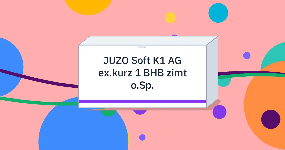 Symbolbild: Packung mit der Aufschrift JUZO Soft K1 AG ex.kurz 1 BHB zimt o.Sp. (PZN 14824041) – Verfügbarkeit und Bezug in Apotheken in Frankfurt am Main