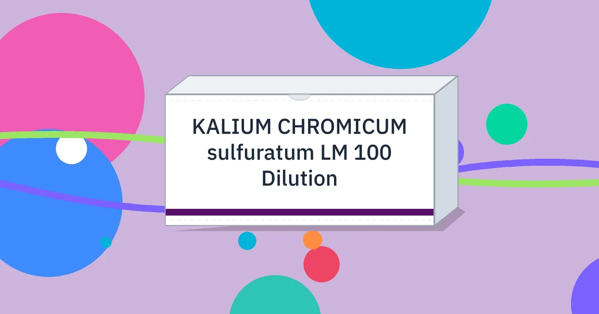 Symbolbild: Packung mit der Aufschrift KALIUM CHROMICUM sulfuratum LM 100 Dilution (PZN 12919978) – Verfügbarkeit und Bezug in Apotheken in Frankfurt am Main