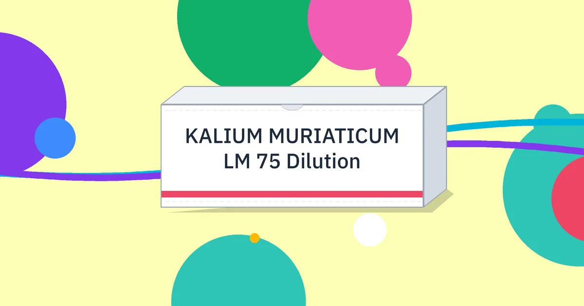 Symbolbild: Packung mit der Aufschrift KALIUM MURIATICUM LM 75 Dilution (PZN 12923081) – Verfügbarkeit und Bezug in Apotheken in Frankfurt am Main