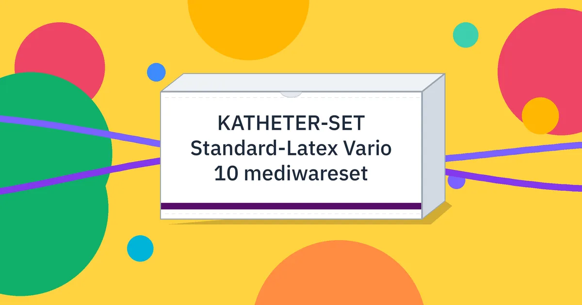 Symbolbild: Packung mit der Aufschrift KATHETER-SET Standard-Latex Vario 10 mediwareset (PZN 19556071) – Verfügbarkeit und Bezug in Apotheken in Frankfurt am Main