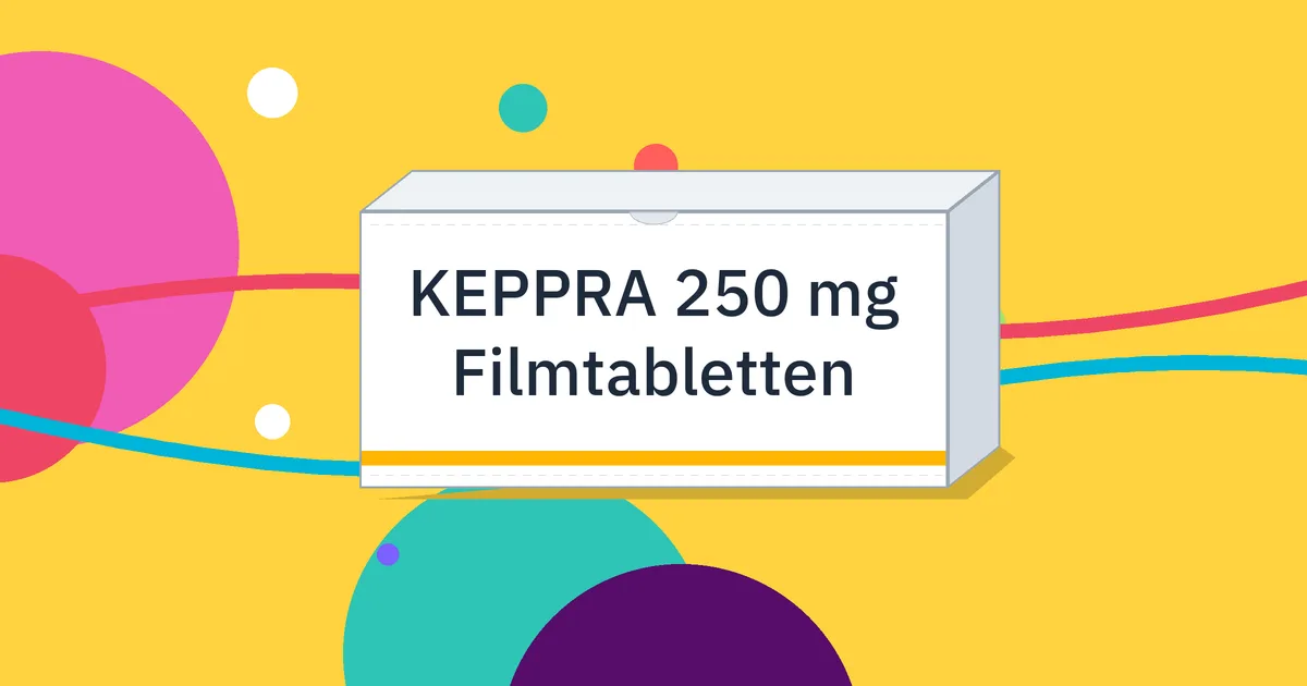 Symbolbild: Packung mit der Aufschrift KEPPRA 250 mg Filmtabletten (PZN 10147023) – Verfügbarkeit und Bezug in Apotheken in Frankfurt am Main