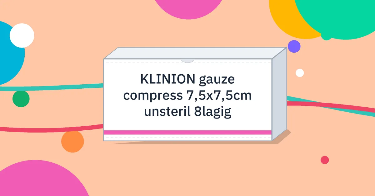 Symbolbild: Packung mit der Aufschrift KLINION gauze compress 7,5x7,5cm unsteril 8lagig (PZN 12891808) – Verfügbarkeit und Bezug in Apotheken in Frankfurt am Main