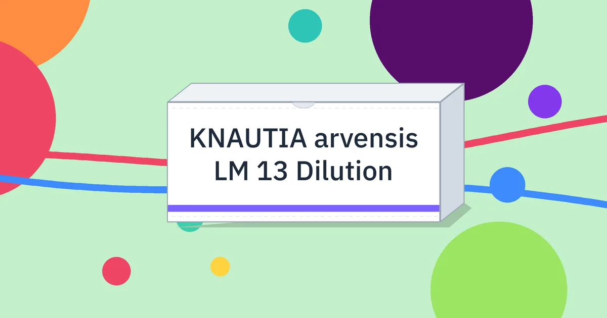 Symbolbild: Packung mit der Aufschrift KNAUTIA arvensis LM 13 Dilution (PZN 13518980) – Verfügbarkeit und Bezug in Apotheken in Frankfurt am Main