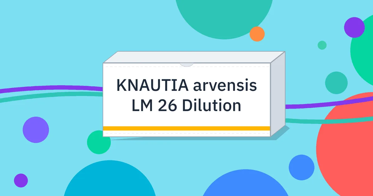 Symbolbild: Packung mit der Aufschrift KNAUTIA arvensis LM 26 Dilution (PZN 13519169) – Verfügbarkeit und Bezug in Apotheken in Frankfurt am Main