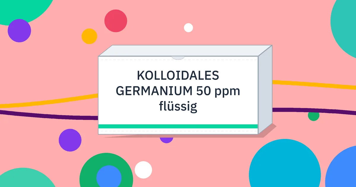 Symbolbild: Packung mit der Aufschrift KOLLOIDALES GERMANIUM 50 ppm flüssig (PZN 19135501) – Verfügbarkeit und Bezug in Apotheken in Frankfurt am Main