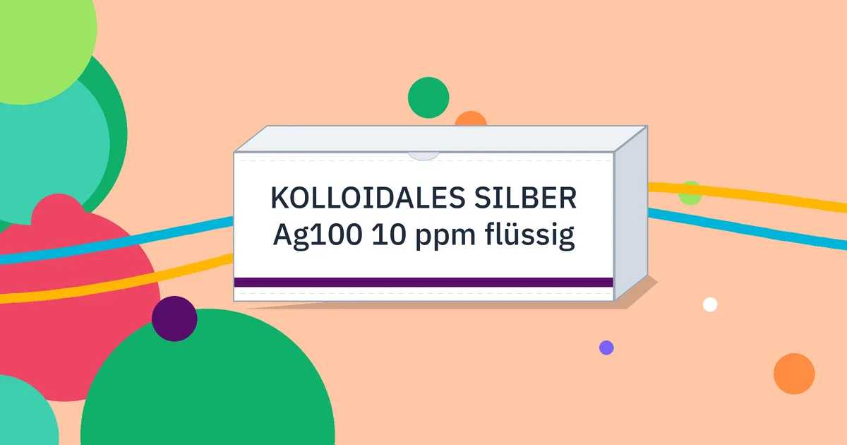 Symbolbild: Packung mit der Aufschrift KOLLOIDALES SILBER Ag100 10 ppm flüssig (PZN 16896636) – Verfügbarkeit und Bezug in Apotheken in Frankfurt am Main