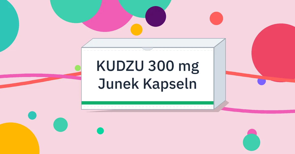 Symbolbild: Packung mit der Aufschrift KUDZU 300 mg Junek Kapseln (PZN 07082886) – Verfügbarkeit und Bezug in Apotheken in Frankfurt am Main