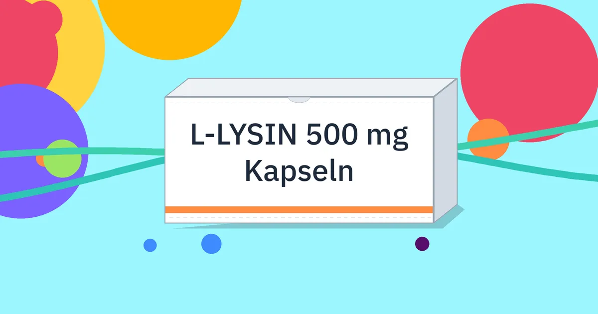 Symbolbild: Packung mit der Aufschrift L-LYSIN 500 mg Kapseln (PZN 01290595) – Verfügbarkeit und Bezug in Apotheken in Frankfurt am Main