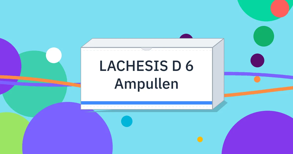 Symbolbild: Packung mit der Aufschrift LACHESIS D 6 Ampullen (PZN 11706884) – Verfügbarkeit und Bezug in Apotheken in Frankfurt am Main
