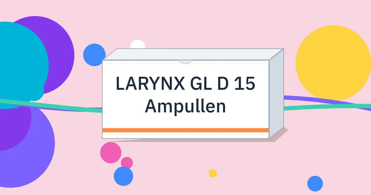 Symbolbild: Packung mit der Aufschrift LARYNX GL D 15 Ampullen (PZN 02880790) – Verfügbarkeit und Bezug in Apotheken in Frankfurt am Main