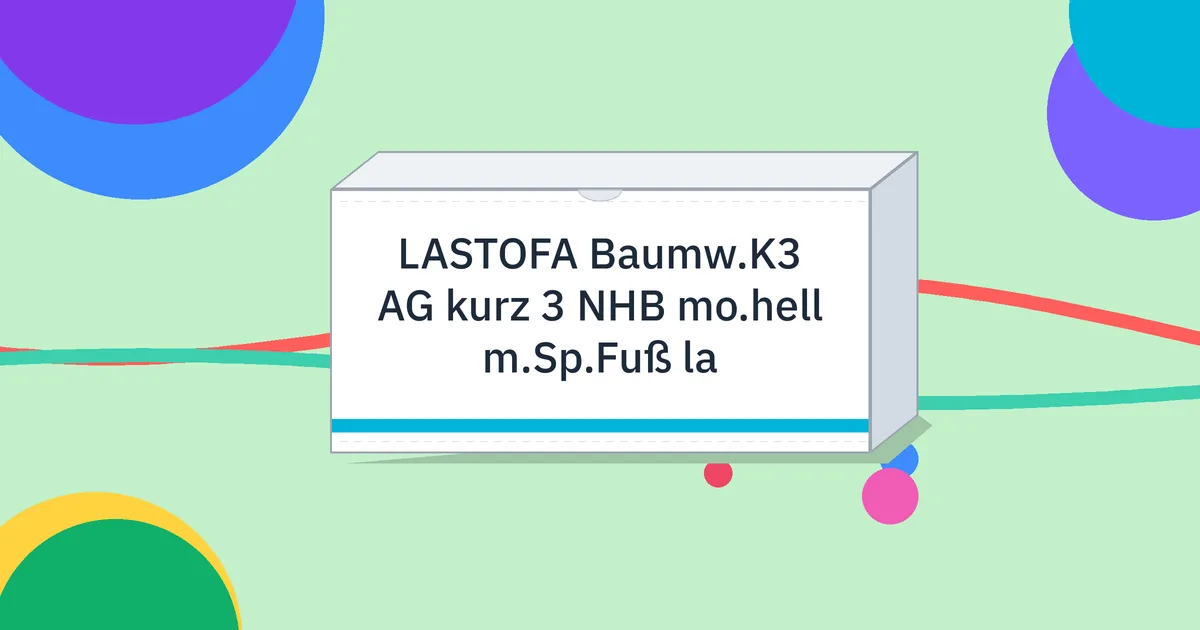 Symbolbild: Packung mit der Aufschrift LASTOFA Baumw.K3 AG kurz 3 NHB mo.hell m.Sp.Fuß la (PZN 01955267) – Verfügbarkeit und Bezug in Apotheken in Frankfurt am Main