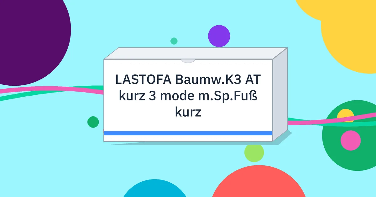 Symbolbild: Packung mit der Aufschrift LASTOFA Baumw.K3 AT kurz 3 mode m.Sp.Fuß kurz (PZN 01958774) – Verfügbarkeit und Bezug in Apotheken in Frankfurt am Main