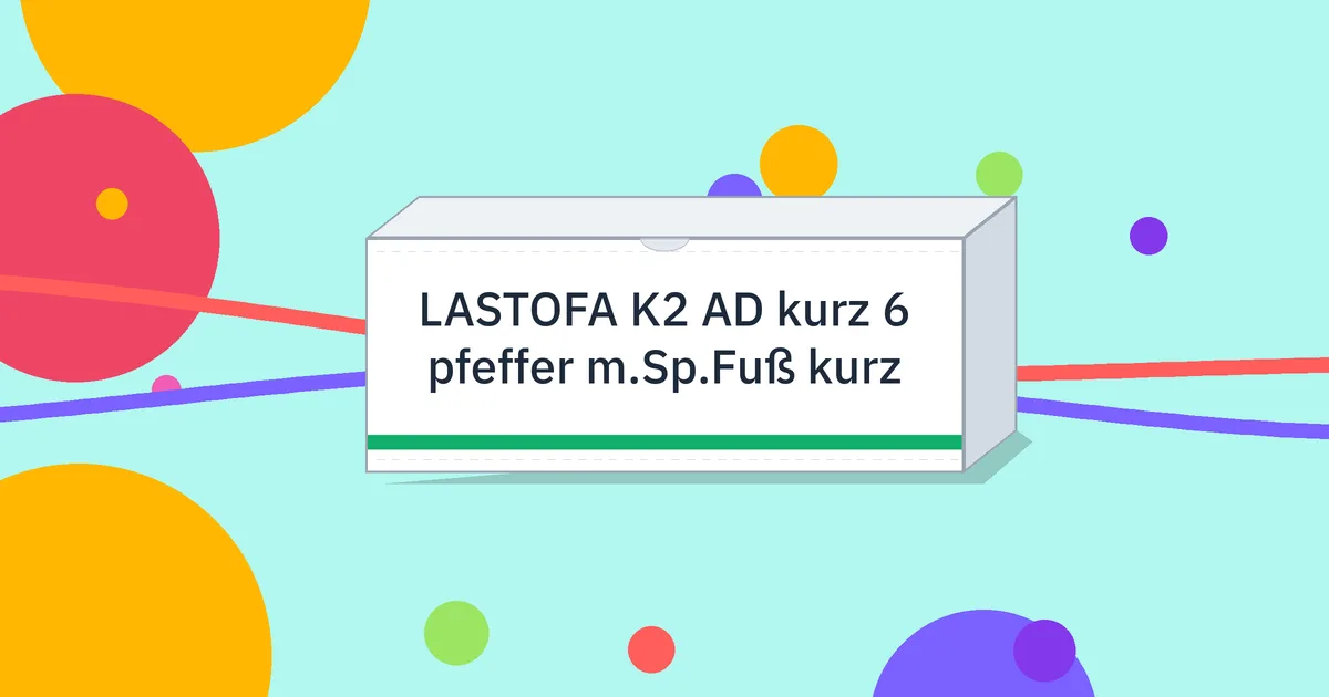 Symbolbild: Packung mit der Aufschrift LASTOFA K2 AD kurz 6 pfeffer m.Sp.Fuß kurz (PZN 13801546) – Verfügbarkeit und Bezug in Apotheken in Frankfurt am Main