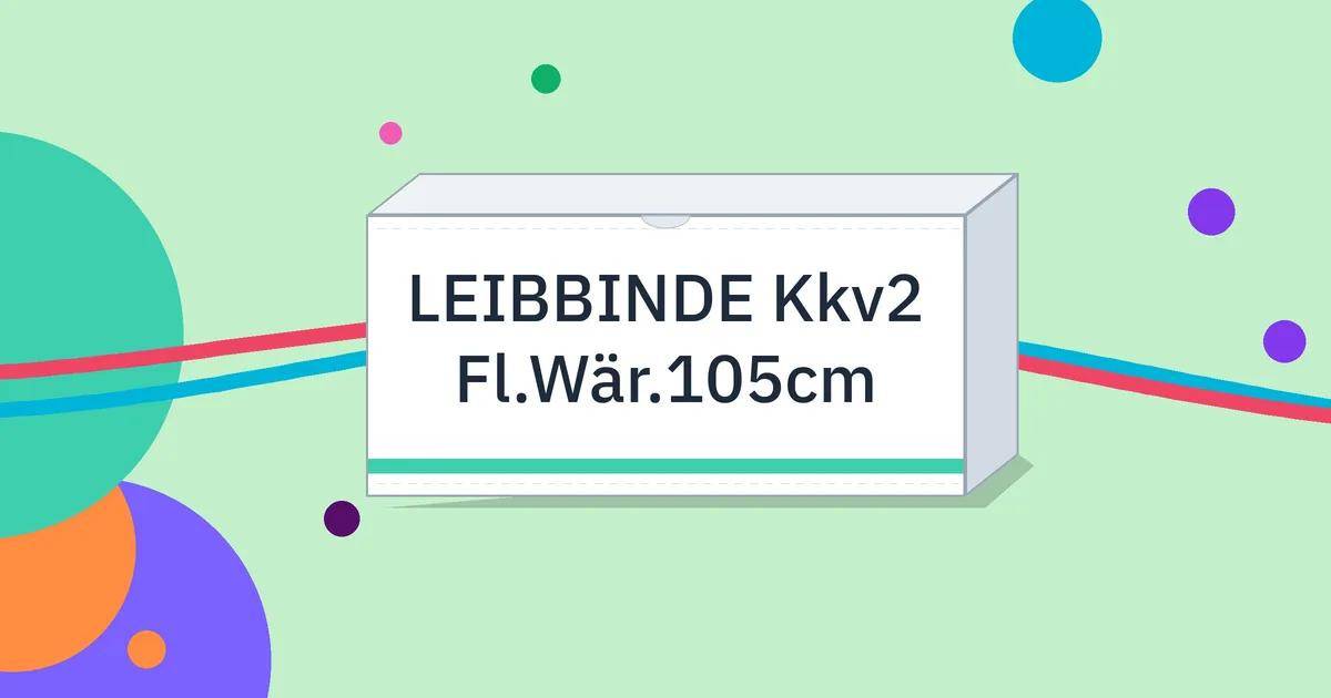 Symbolbild: Packung mit der Aufschrift LEIBBINDE Kkv2 Fl.Wär.105cm (PZN 01731792) – Verfügbarkeit und Bezug in Apotheken in Frankfurt am Main