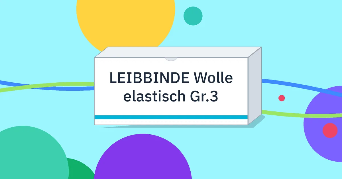 Symbolbild: Packung mit der Aufschrift LEIBBINDE Wolle elastisch Gr.3 (PZN 01966489) – Verfügbarkeit und Bezug in Apotheken in Frankfurt am Main
