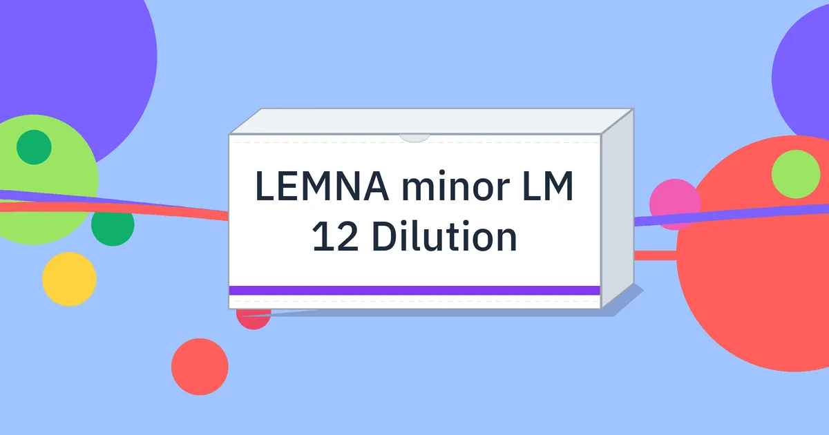 Symbolbild: Packung mit der Aufschrift LEMNA minor LM 12 Dilution (PZN 13524963) – Verfügbarkeit und Bezug in Apotheken in Frankfurt am Main