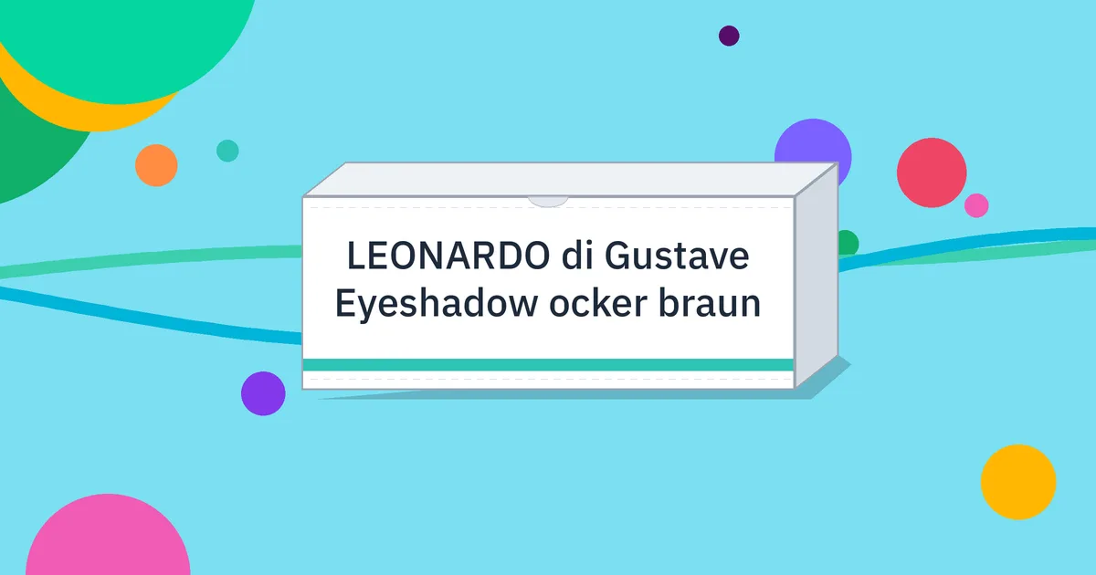Symbolbild: Packung mit der Aufschrift LEONARDO di Gustave Eyeshadow ocker braun (PZN 07797326) – Verfügbarkeit und Bezug in Apotheken in Frankfurt am Main