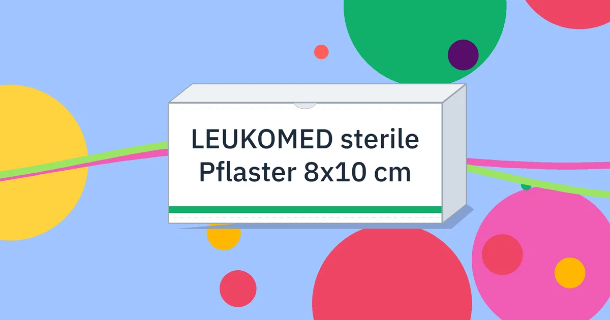 Symbolbild: Packung mit der Aufschrift LEUKOMED sterile Pflaster 8x10 cm (PZN 13748042) – Verfügbarkeit und Bezug in Apotheken in Frankfurt am Main