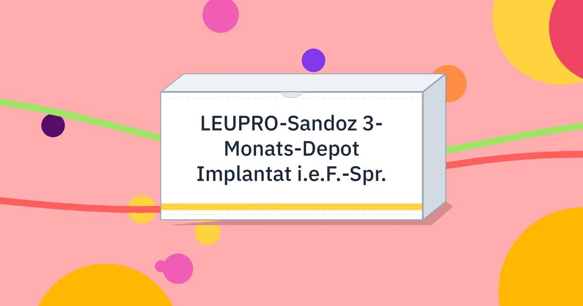 Symbolbild: Packung mit der Aufschrift LEUPRO-Sandoz 3-Monats-Depot Implantat i.e.F.-Spr. (PZN 18041844) – Verfügbarkeit und Bezug in Apotheken in Frankfurt am Main
