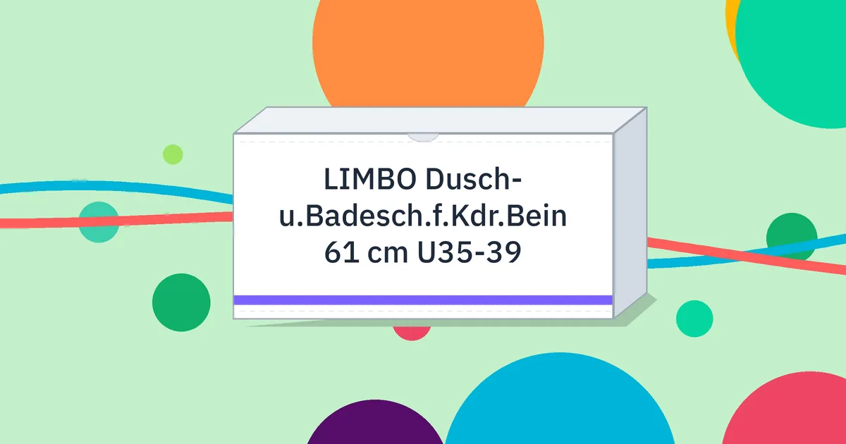 Symbolbild: Packung mit der Aufschrift LIMBO Dusch-u.Badesch.f.Kdr.Bein 61 cm U35-39 (PZN 13234142) – Verfügbarkeit und Bezug in Apotheken in Frankfurt am Main