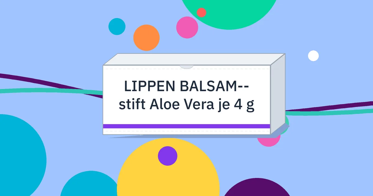 Symbolbild: Packung mit der Aufschrift LIPPEN BALSAM--stift Aloe Vera je 4 g (PZN 02078615) – Verfügbarkeit und Bezug in Apotheken in Frankfurt am Main