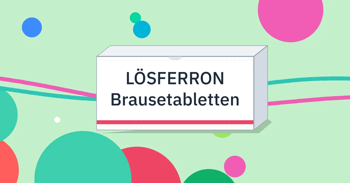 Symbolbild: Packung mit der Aufschrift LÖSFERRON Brausetabletten (PZN 02749995) – Verfügbarkeit und Bezug in Apotheken in Frankfurt am Main