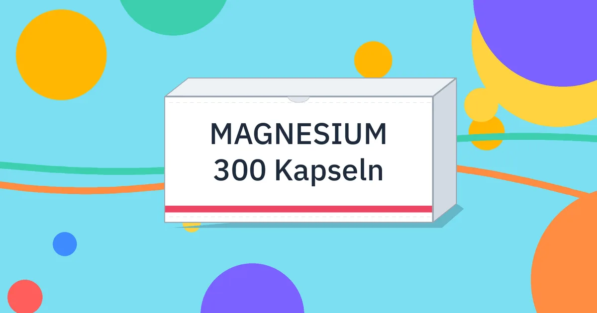 Symbolbild: Packung mit der Aufschrift MAGNESIUM 300 Kapseln (PZN 17382514) – Verfügbarkeit und Bezug in Apotheken in Frankfurt am Main