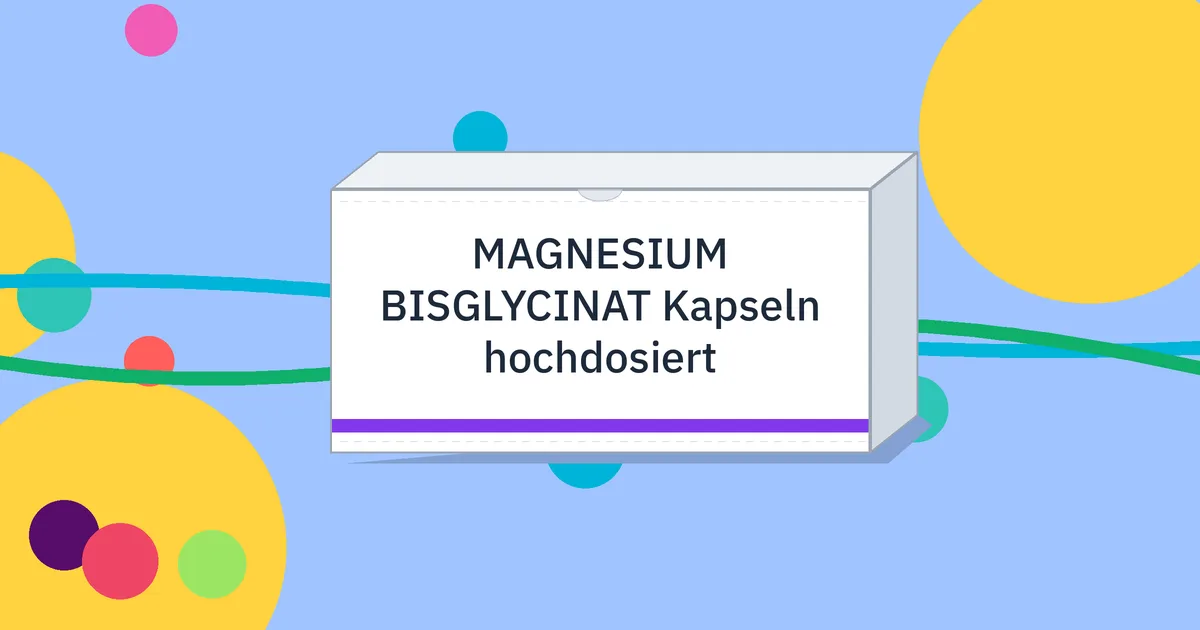 Symbolbild: Packung mit der Aufschrift MAGNESIUM BISGLYCINAT Kapseln hochdosiert (PZN 20603829) – Verfügbarkeit und Bezug in Apotheken in Frankfurt am Main