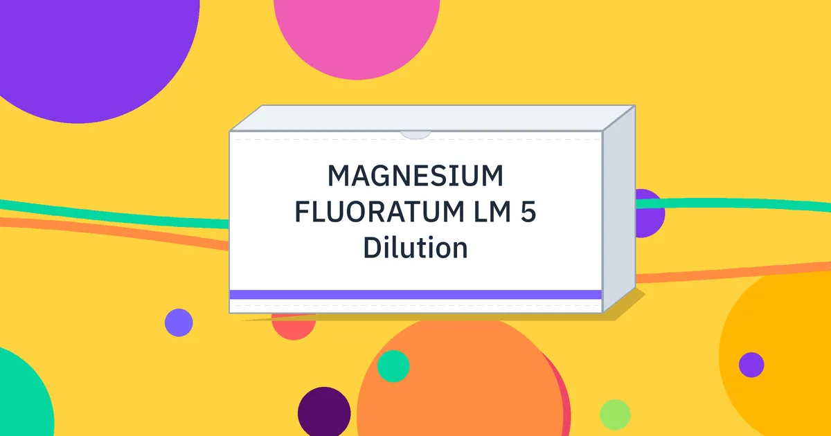 Symbolbild: Packung mit der Aufschrift MAGNESIUM FLUORATUM LM 5 Dilution (PZN 12937367) – Verfügbarkeit und Bezug in Apotheken in Frankfurt am Main
