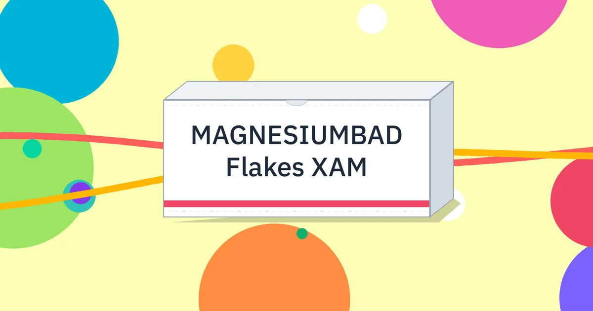 Symbolbild: Packung mit der Aufschrift MAGNESIUMBAD Flakes XAM (PZN 19786411) – Verfügbarkeit und Bezug in Apotheken in Frankfurt am Main