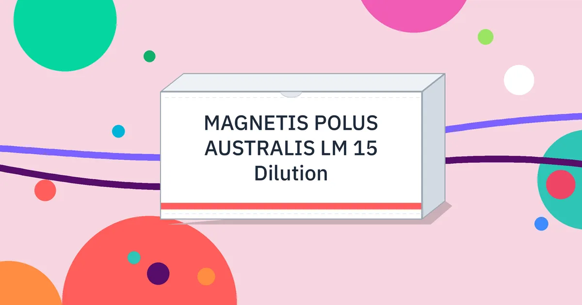 Symbolbild: Packung mit der Aufschrift MAGNETIS POLUS AUSTRALIS LM 15 Dilution (PZN 12941475) – Verfügbarkeit und Bezug in Apotheken in Frankfurt am Main