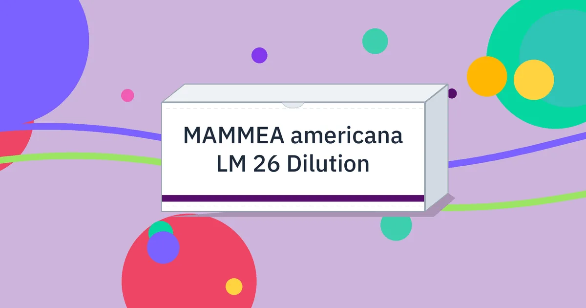Symbolbild: Packung mit der Aufschrift MAMMEA americana LM 26 Dilution (PZN 13540502) – Verfügbarkeit und Bezug in Apotheken in Frankfurt am Main