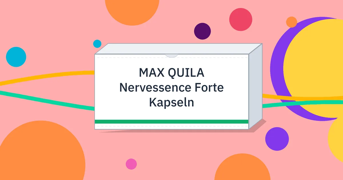 Symbolbild: Packung mit der Aufschrift MAX QUILA Nervessence Forte Kapseln (PZN 19274160) – Verfügbarkeit und Bezug in Apotheken in Frankfurt am Main
