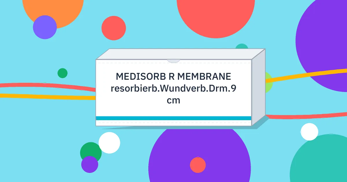 Symbolbild: Packung mit der Aufschrift MEDISORB R MEMBRANE resorbierb.Wundverb.Drm.9 cm (PZN 18018880) – Verfügbarkeit und Bezug in Apotheken in Frankfurt am Main