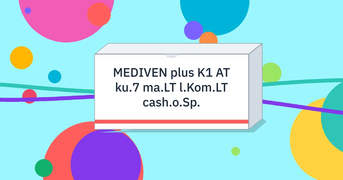 Symbolbild: Packung mit der Aufschrift MEDIVEN plus K1 AT ku.7 ma.LT l.Kom.LT cash.o.Sp. (PZN 15071709) – Verfügbarkeit und Bezug in Apotheken in Frankfurt am Main