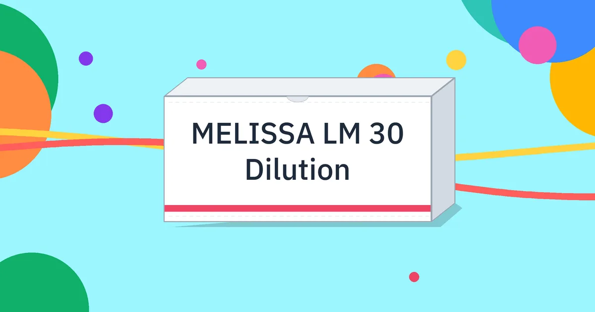 Symbolbild: Packung mit der Aufschrift MELISSA LM 30 Dilution (PZN 09650389) – Verfügbarkeit und Bezug in Apotheken in Frankfurt am Main
