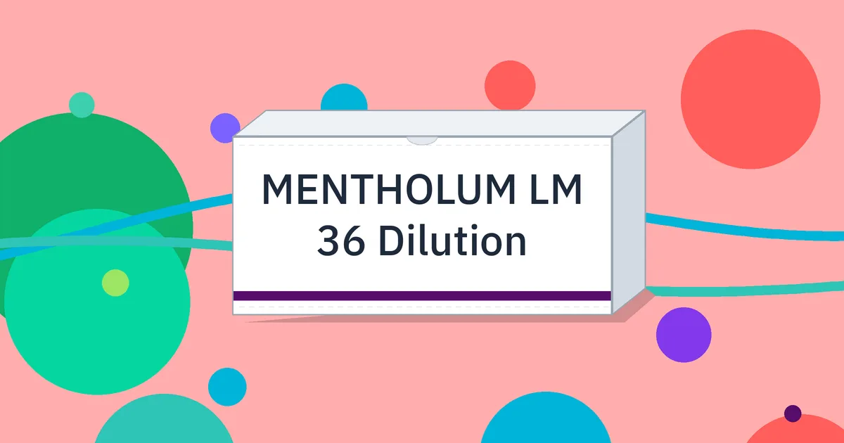 Symbolbild: Packung mit der Aufschrift MENTHOLUM LM 36 Dilution (PZN 13604892) – Verfügbarkeit und Bezug in Apotheken in Frankfurt am Main