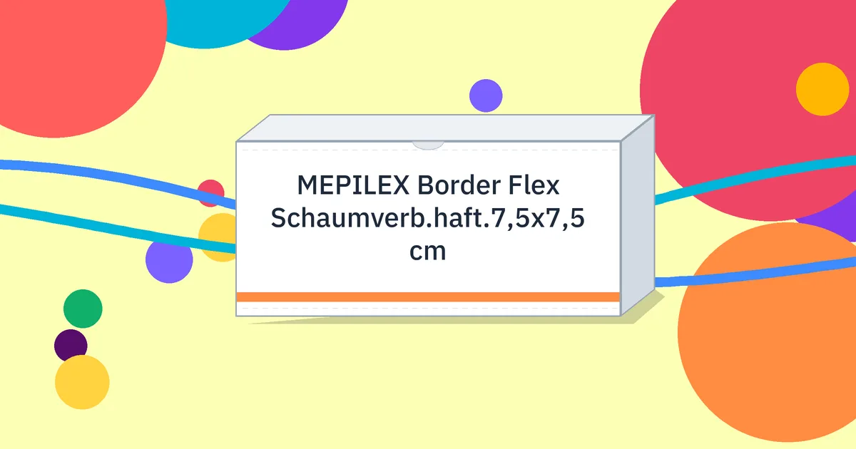 Symbolbild: Packung mit der Aufschrift MEPILEX Border Flex Schaumverb.haft.7,5x7,5 cm (PZN 19077560) – Verfügbarkeit und Bezug in Apotheken in Frankfurt am Main