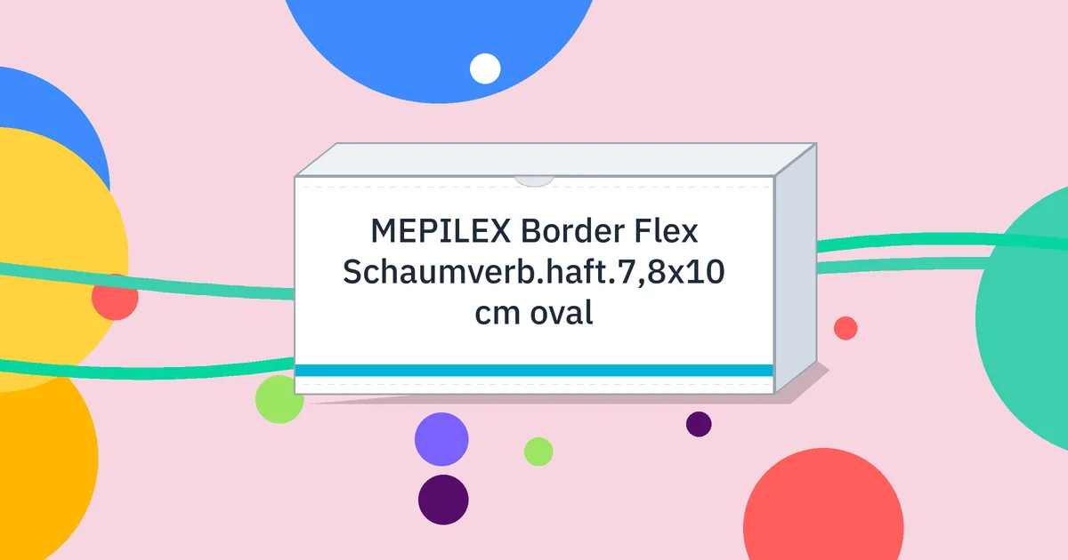Symbolbild: Packung mit der Aufschrift MEPILEX Border Flex Schaumverb.haft.7,8x10 cm oval (PZN 18800014) – Verfügbarkeit und Bezug in Apotheken in Frankfurt am Main
