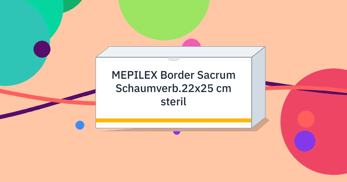 Symbolbild: Packung mit der Aufschrift MEPILEX Border Sacrum Schaumverb.22x25 cm steril (PZN 20545121) – Verfügbarkeit und Bezug in Apotheken in Frankfurt am Main