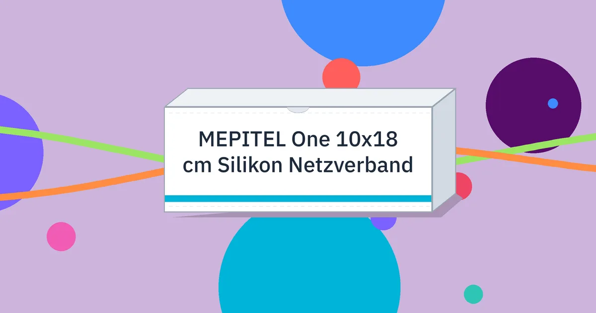 Symbolbild: Packung mit der Aufschrift MEPITEL One 10x18 cm Silikon Netzverband (PZN 11152397) – Verfügbarkeit und Bezug in Apotheken in Frankfurt am Main