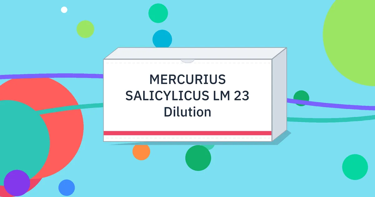 Symbolbild: Packung mit der Aufschrift MERCURIUS SALICYLICUS LM 23 Dilution (PZN 12953768) – Verfügbarkeit und Bezug in Apotheken in Frankfurt am Main