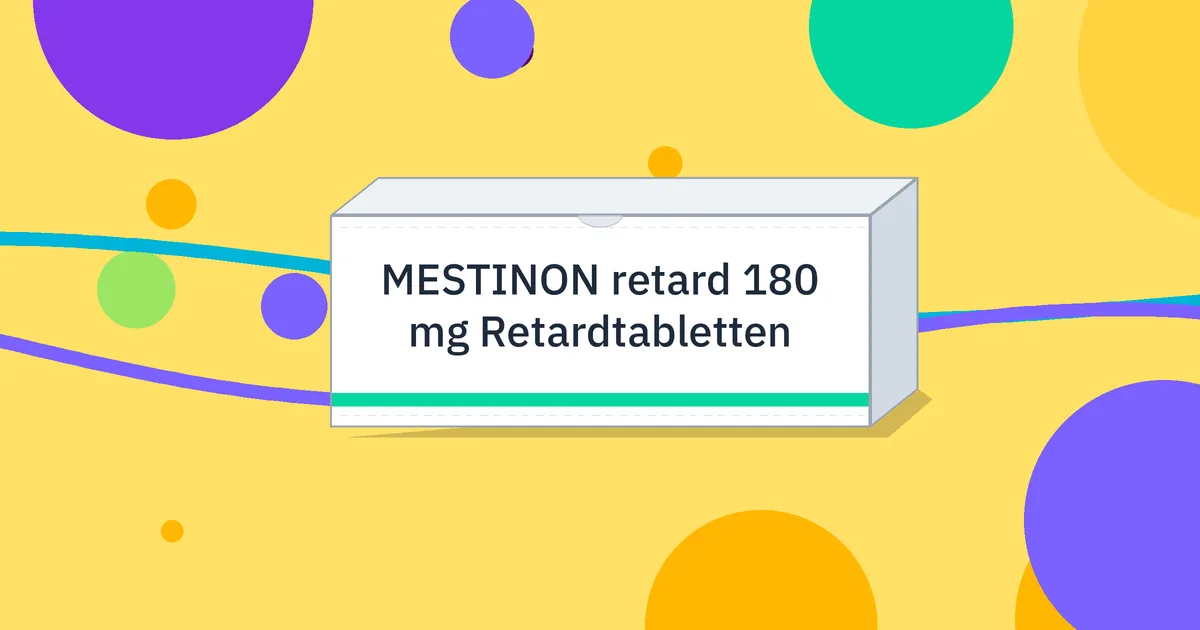 Symbolbild: Packung mit der Aufschrift MESTINON retard 180 mg Retardtabletten (PZN 11893840) – Verfügbarkeit und Bezug in Apotheken in Frankfurt am Main